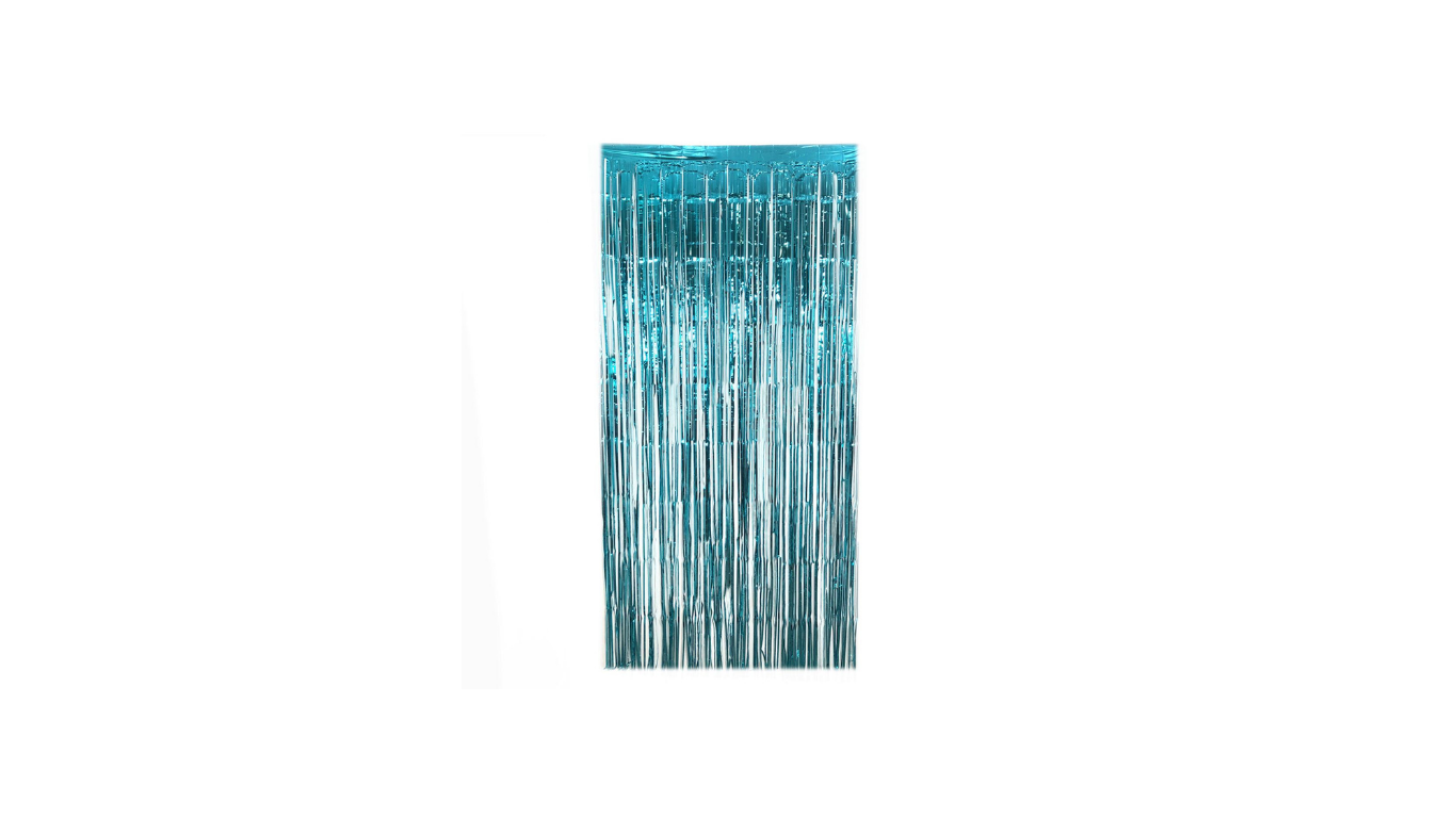 CORTINA TURQUESA METALIZADA 2X1MTS - UNIVERSO MAGICO