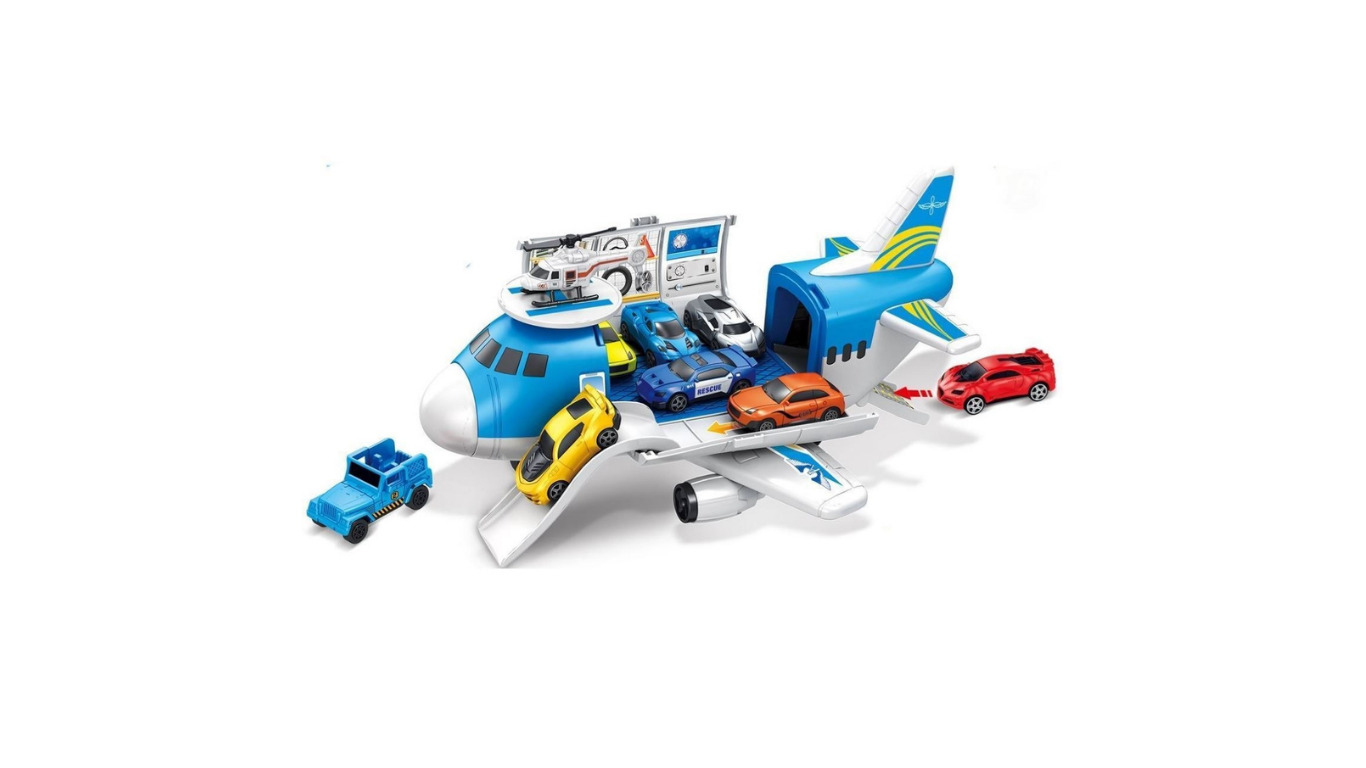 AVIÓN DE CARGA CON AUTOS Y HELICÓPTERO - UNIVERSO MAGICO